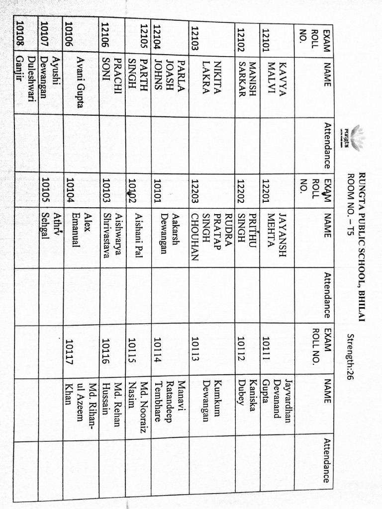 Seating Plan For Pre Board Exam 2024 03-Dec-2024 14-08-28 | PDF