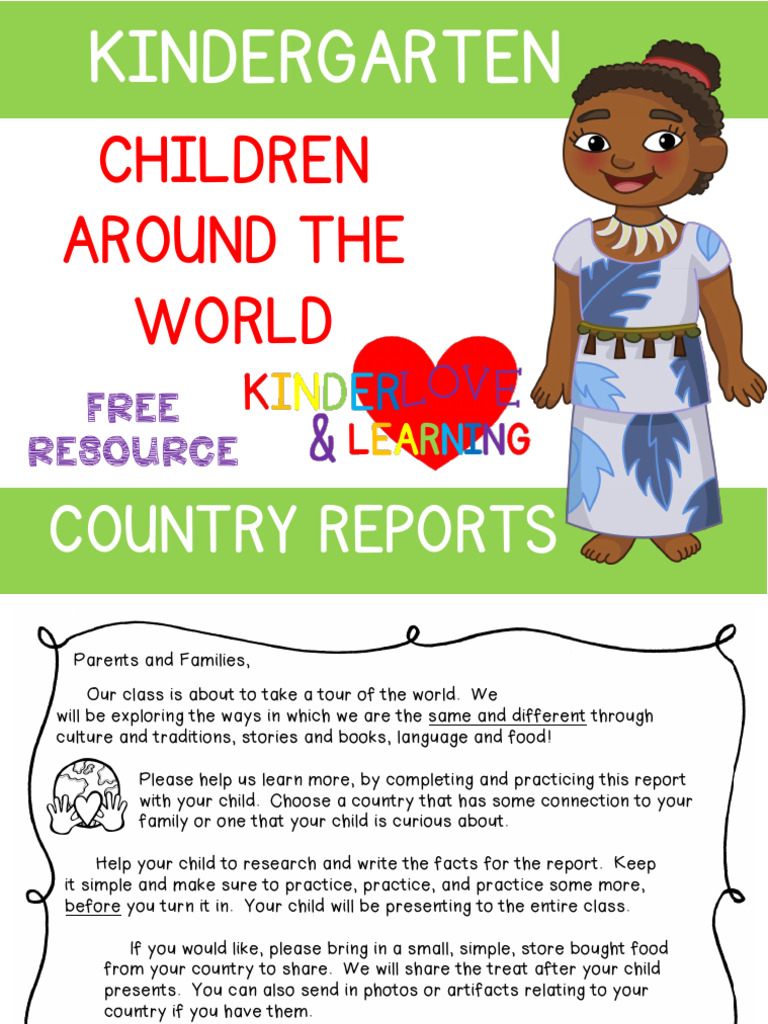 Childrenaround The World Report For Kindergarten | PDF
