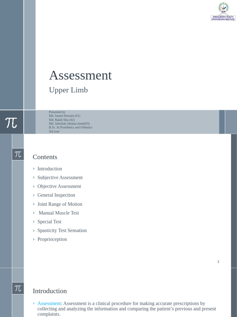 Upper Limb Assessment Techniques Guide | PDF | Anatomical Terms Of ...