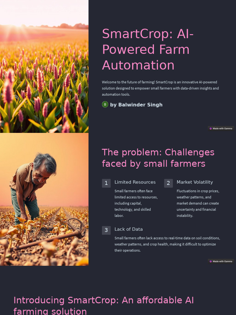 SmartCrop AI Powered Farm Automation | PDF | Artificial Intelligence | Intelligence (AI) & Semantics