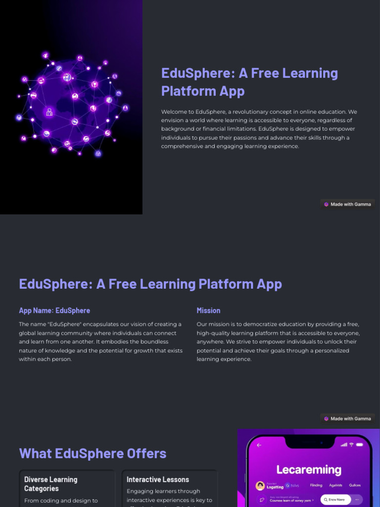 EduSphere a Free Learning Platform App | PDF | Learning | Cognition