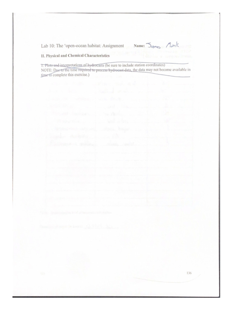 Lab 10 the 'Open-ocean Habitat Assignment | PDF