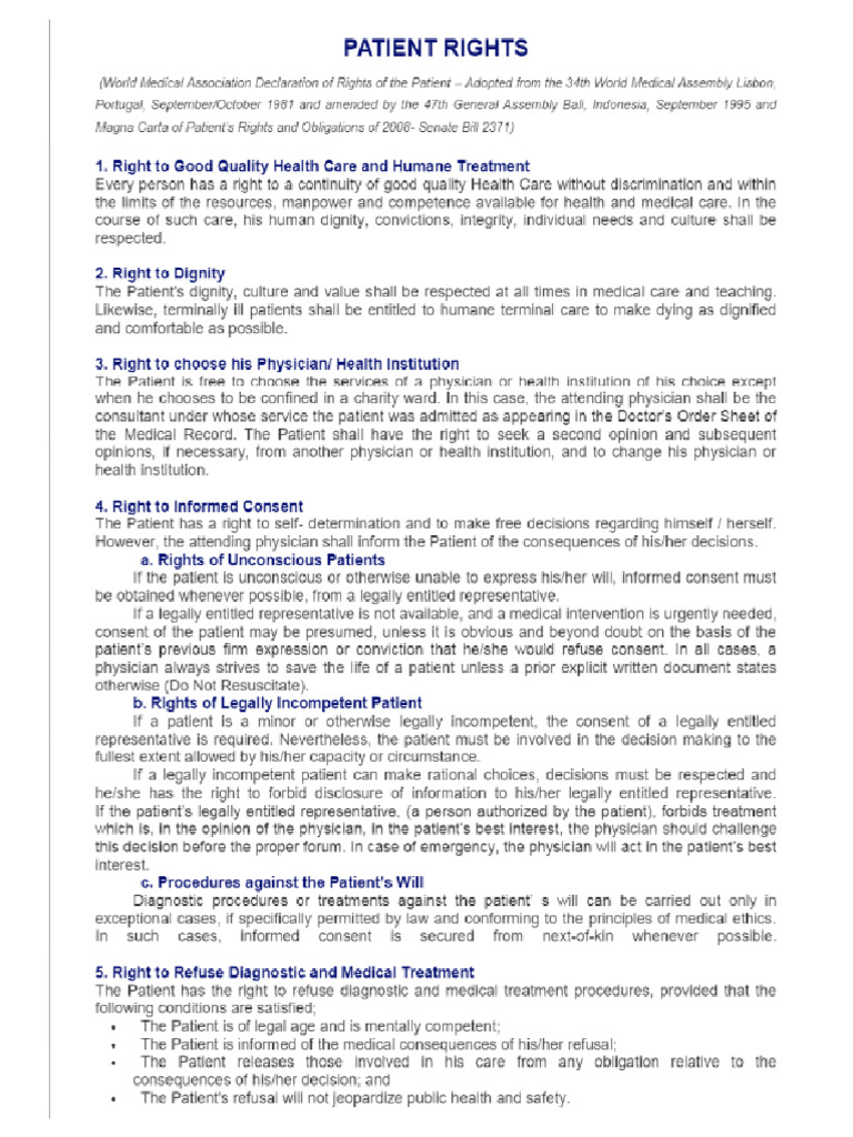 Patient's Rights | PDF