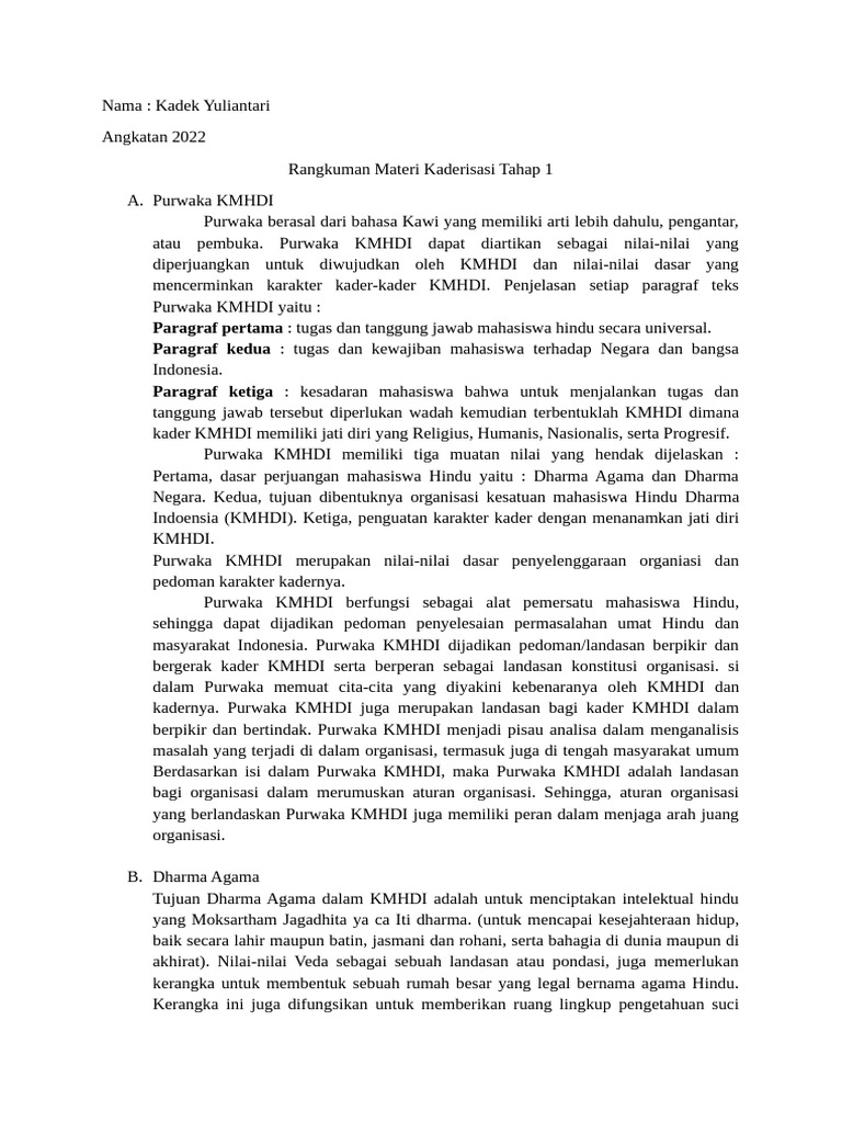 Kadek Yuliantari_Rangkuman Materi KT1 | PDF