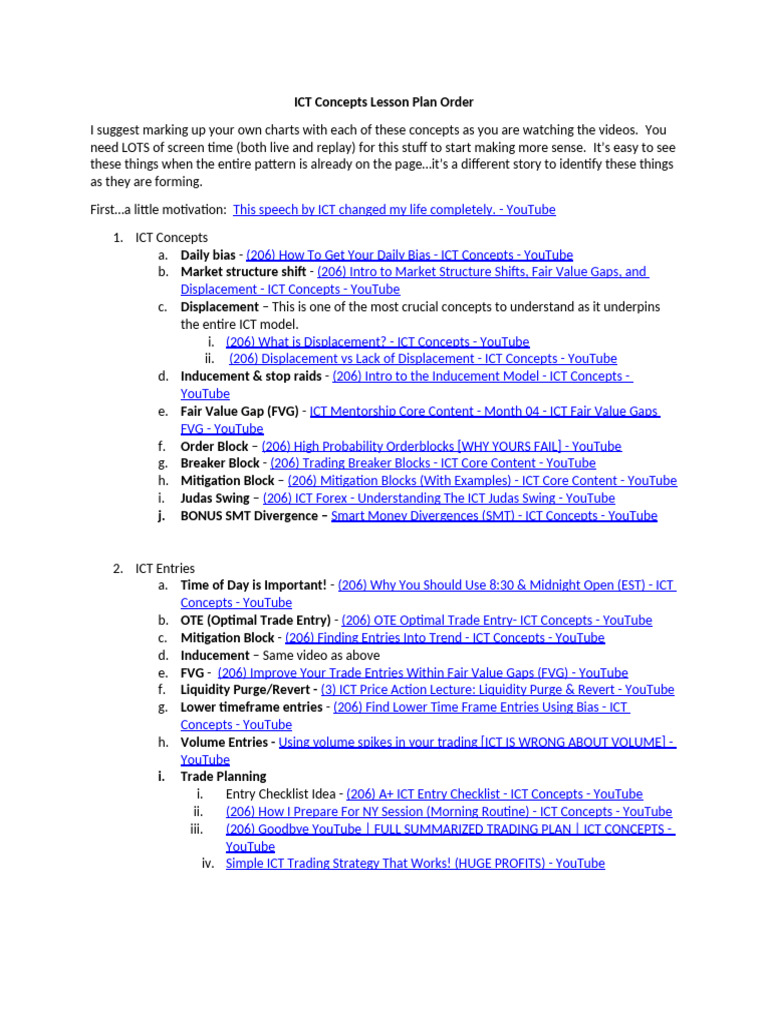ICT Concepts Lesson Plan Order | PDF | You Tube