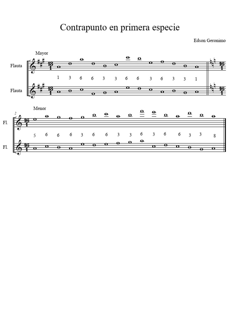 Contrapunto en Primera Especie | PDF
