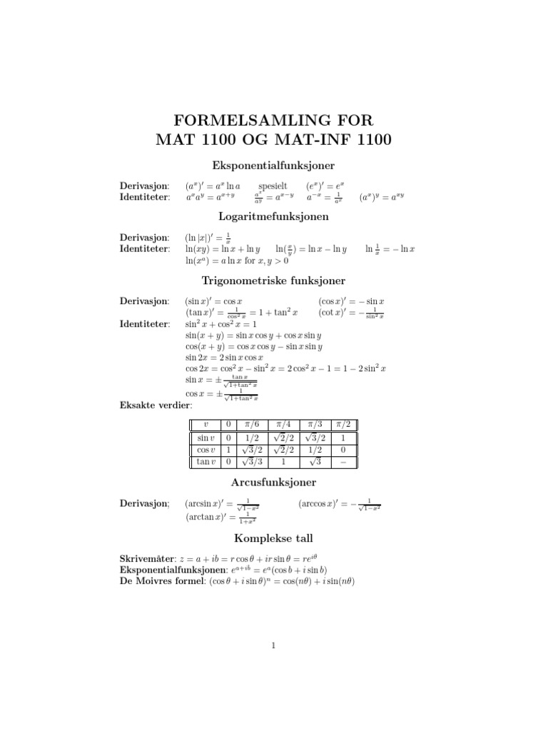 Formelsamlingny | PDF