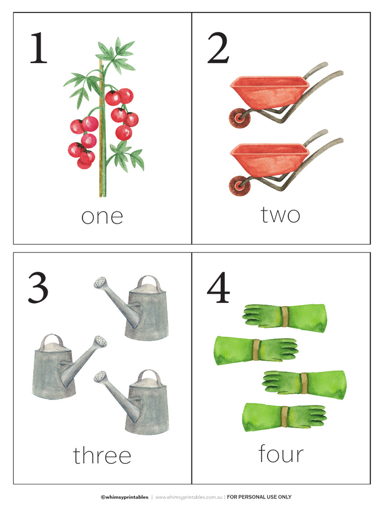 In the Garden Number Cards | PDF