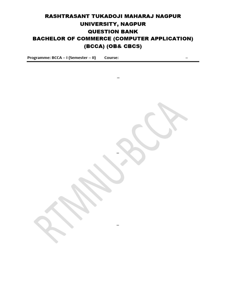 Principles of Business Management - Question Bank - Sem-II | PDF ...