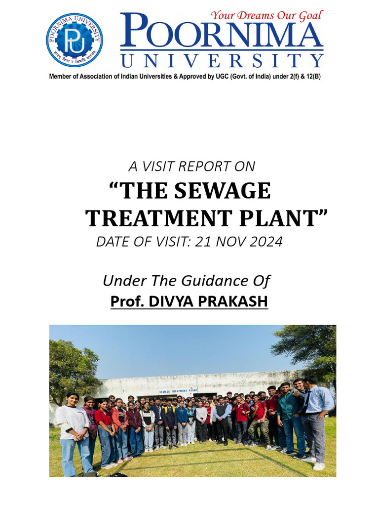 Poornima University Sewage Treatment Report | PDF | Sewage Treatment ...