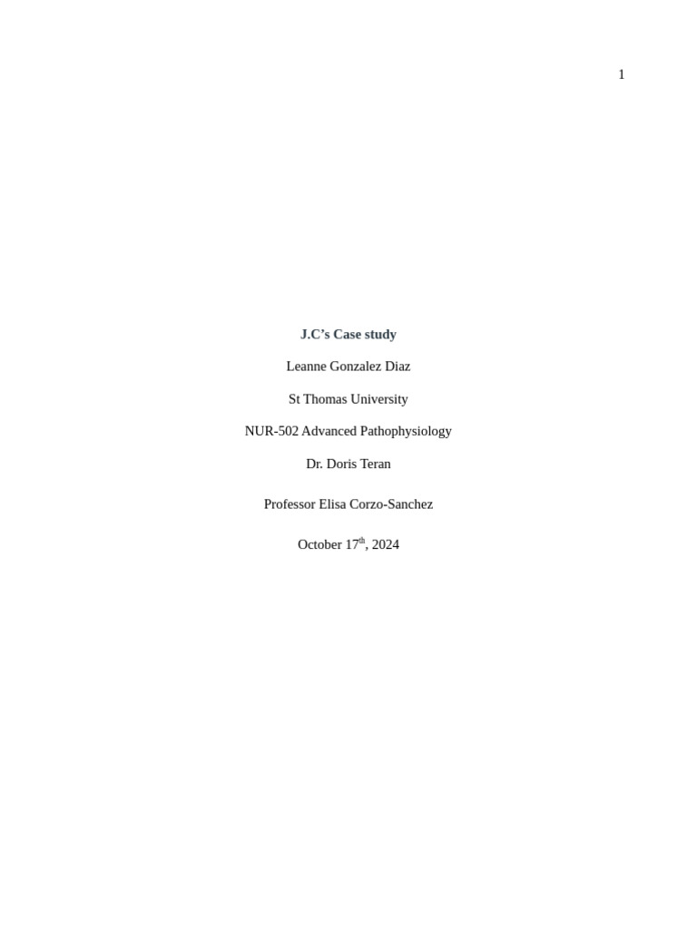 J.C. Case study | PDF | Metastasis | Pancreas J.C. Case study | PDF | Metastasis | Pancreas
