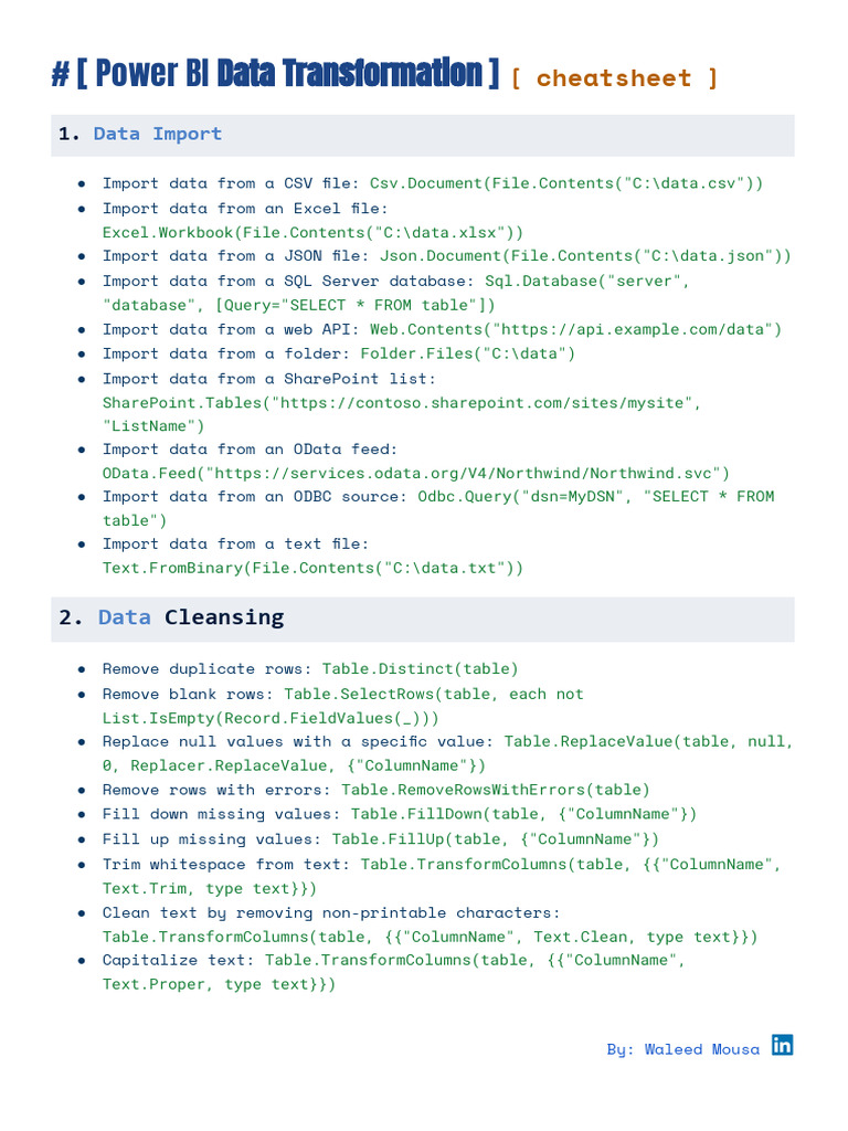 Power BI Data Transformation Guide | PDF | Table (Database) | Computer File