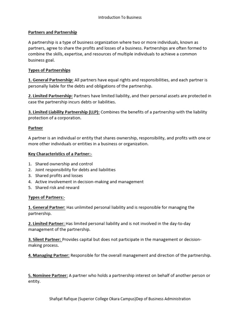 Rights Duties and Liabilities of Partners | PDF | Partnership | Legal ...