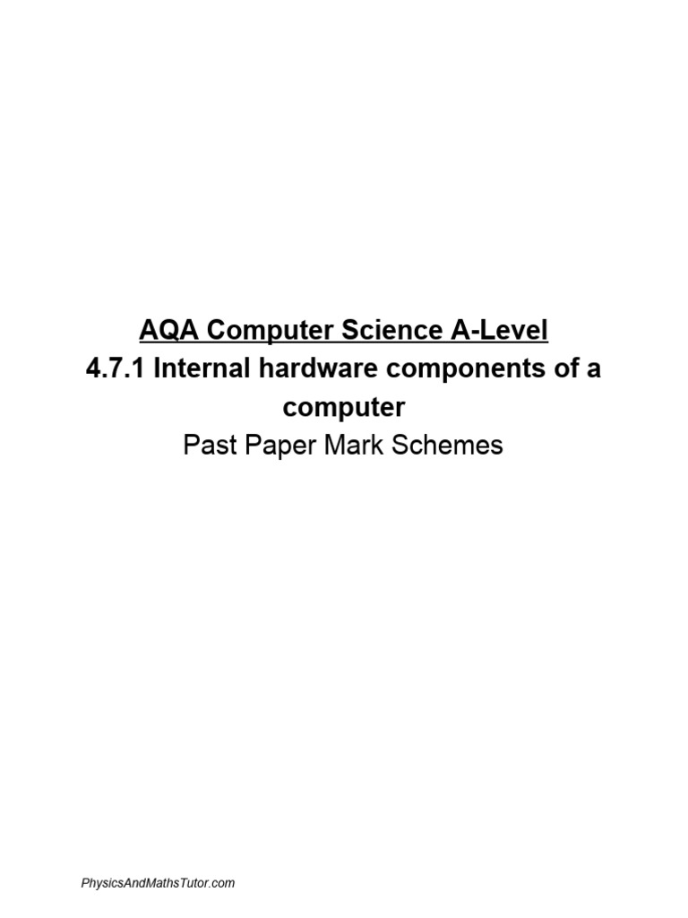 7.1. Internal Hardware Components of A Computer MS | PDF