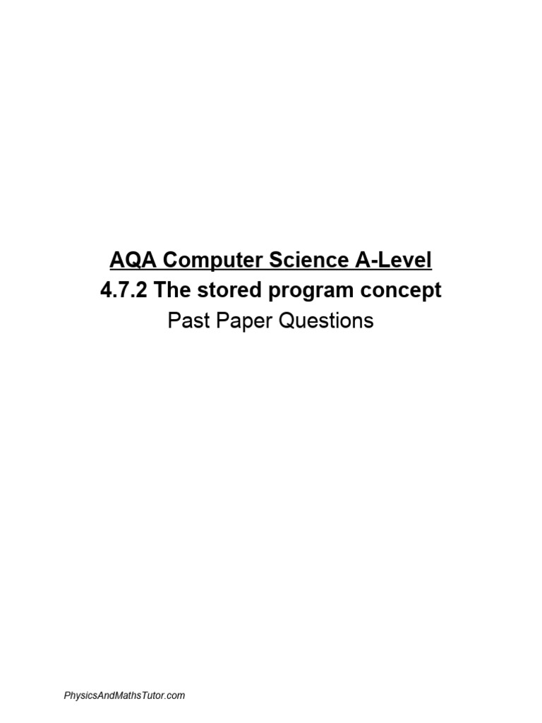 AQA A-Level Computer Science Past Papers | PDF