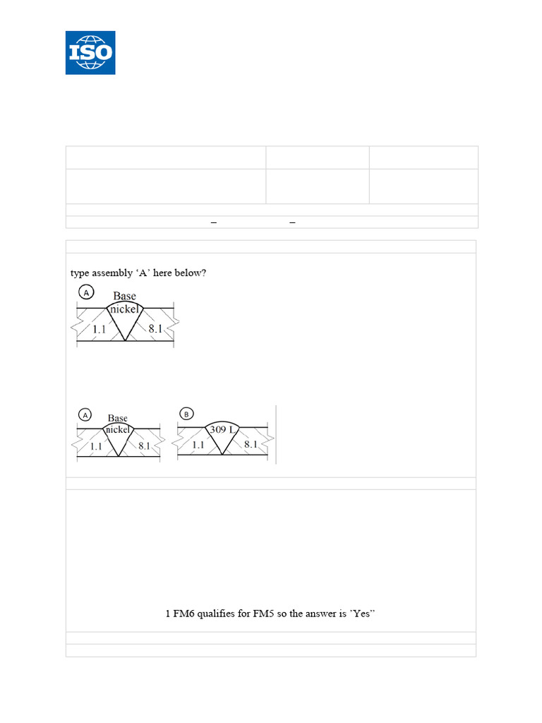 ISO 9606-1-2012 - General Questions - Interpretation | PDF