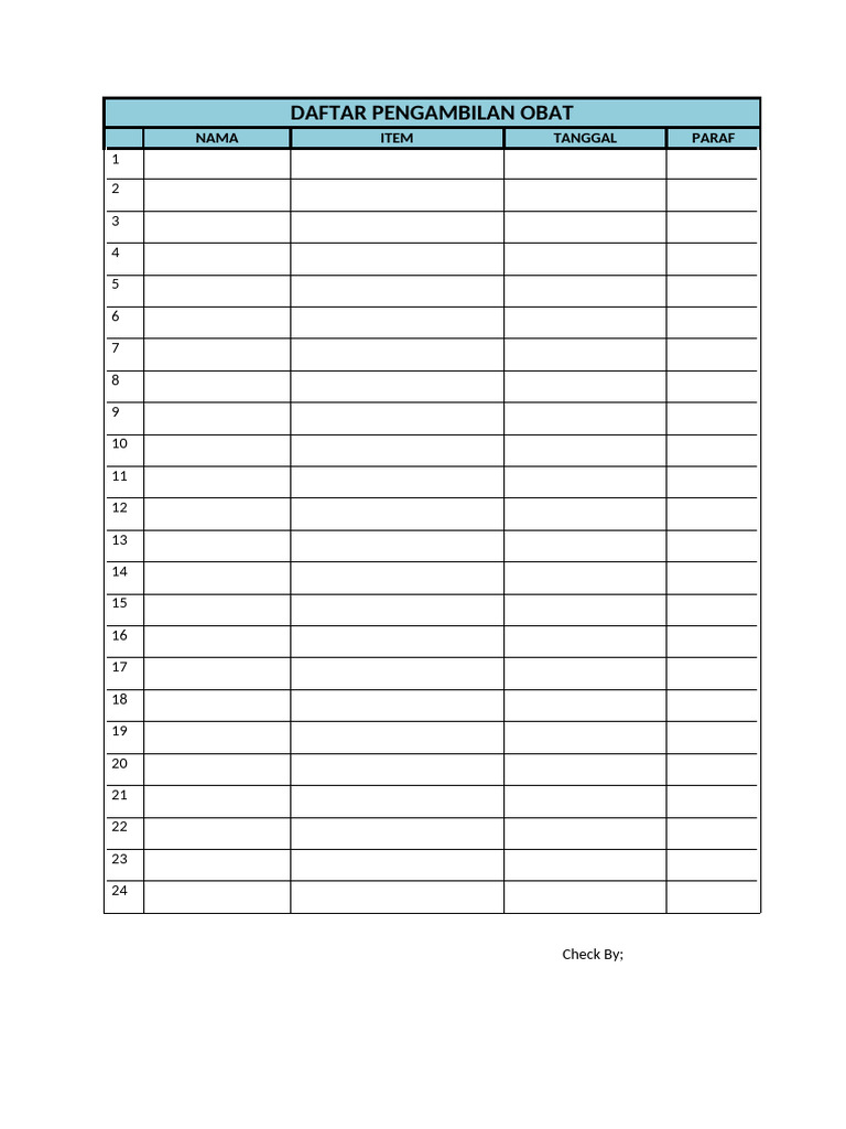 Daftar Pengambilan Obat | PDF