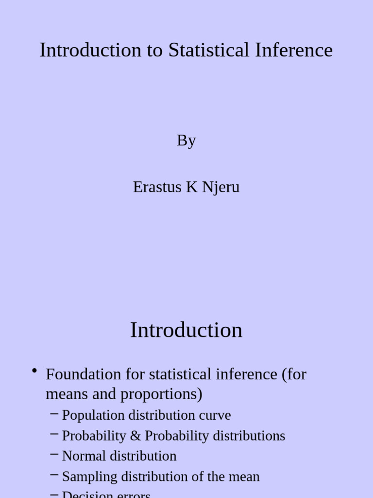 6A. Intro To Stat Inference | PDF | Type I And Type Ii Errors ...