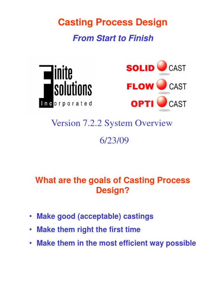 Training Overview SolidCast | Download Free PDF | Casting (Metalworking ...