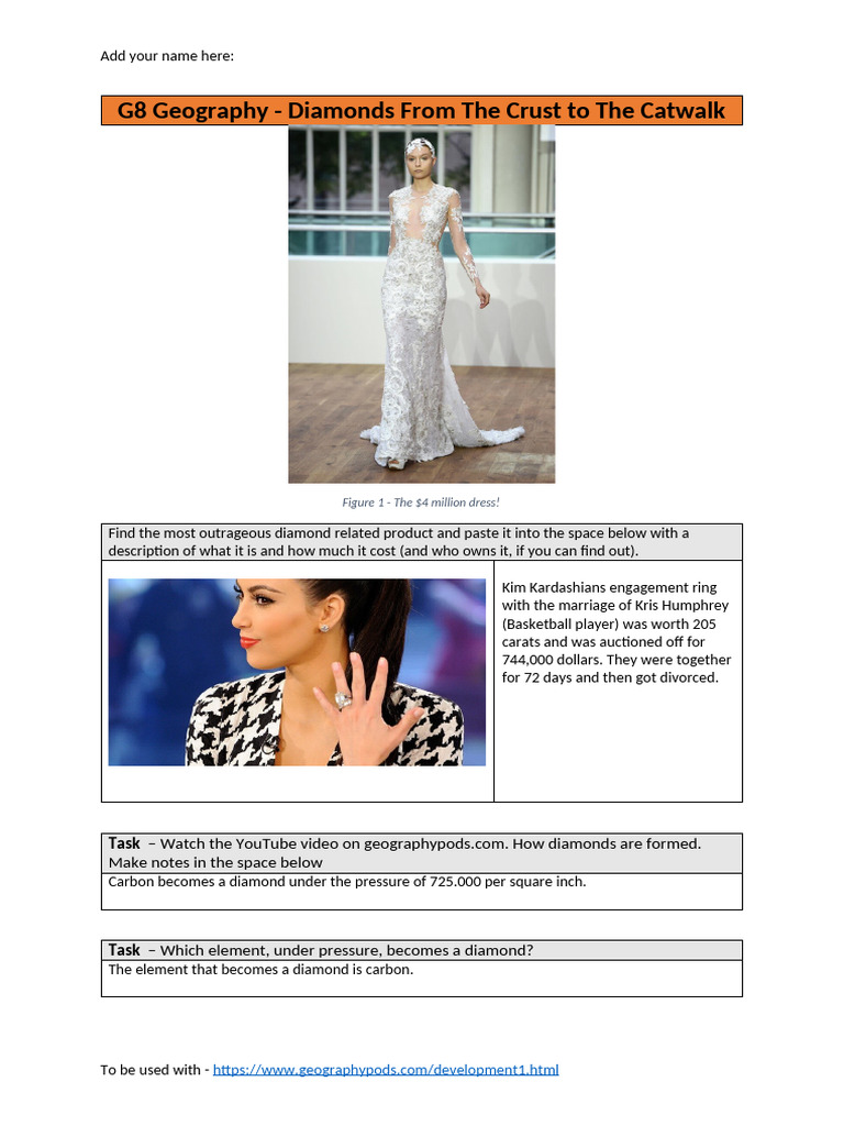 g8_geography_diamonds_research_worksheet_2 | PDF | Diamond