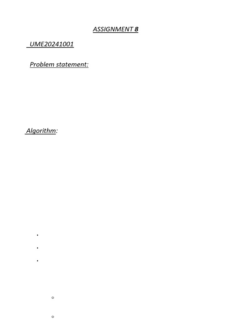 Assignment 8 UME20241001 Problem Statement:: Step 1 | PDF | Function (Mathematics) | Software ...