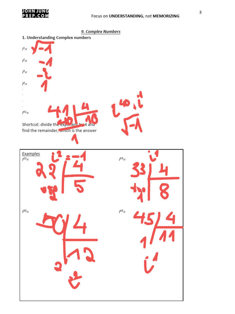 Complex Numbers Worksheet | PDF