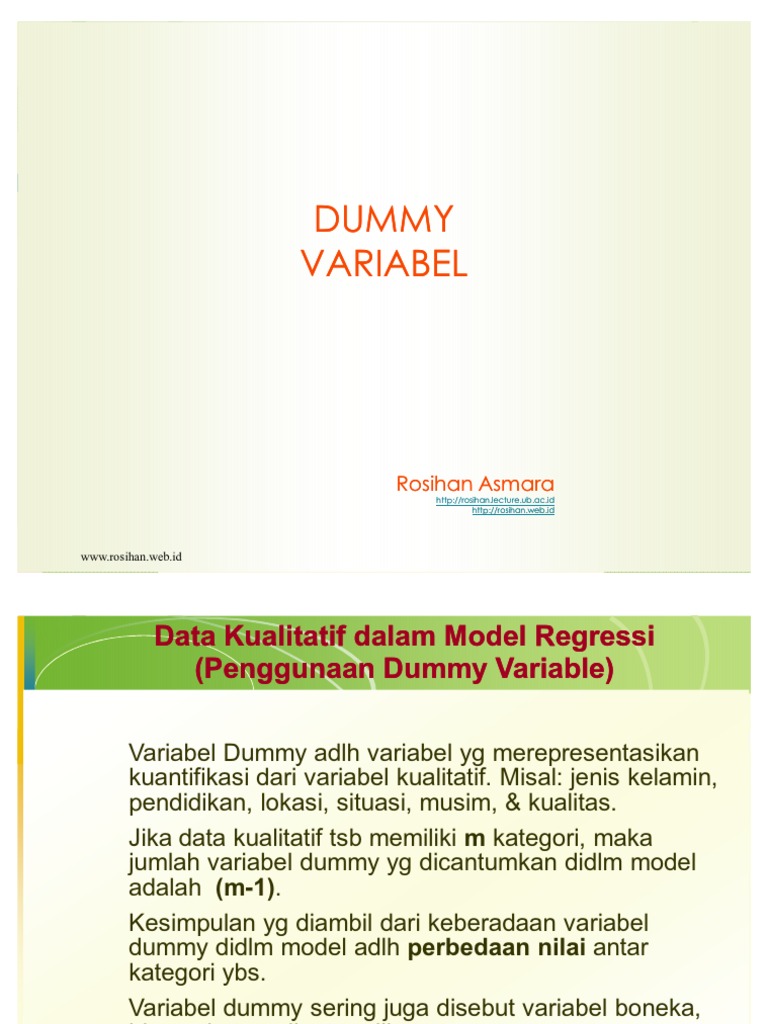 Ekonometrika 8 Dummmy Varibel | PDF