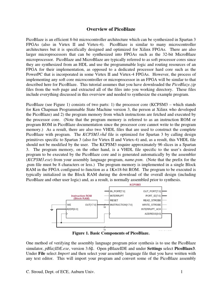Overview of PicoBlaze Microcontroller Architecture | PDF | Field Programmable Gate Array ...