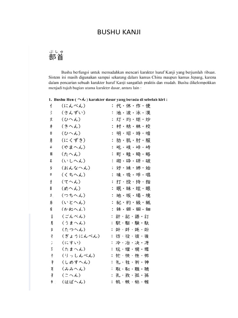 Bushu Kanji | PDF