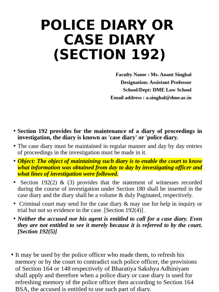 Police Diary or Case Diary and Inquest Report | PDF | Magistrate | Arrest