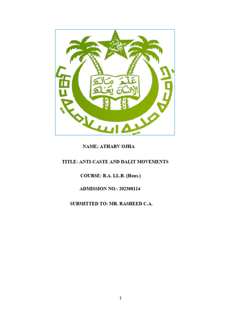 Anti Caste and Dalit Movement in India-2 | PDF | Dalit | Caste