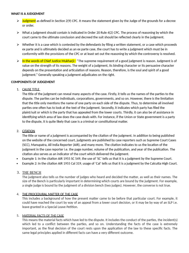 All About Judgement (Jurisprudence) | PDF | Precedent | Judgment (Law)
