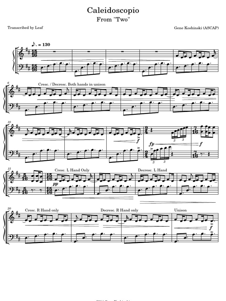 Caleidoscopio Sheet Music Transcription | PDF | Genetics
