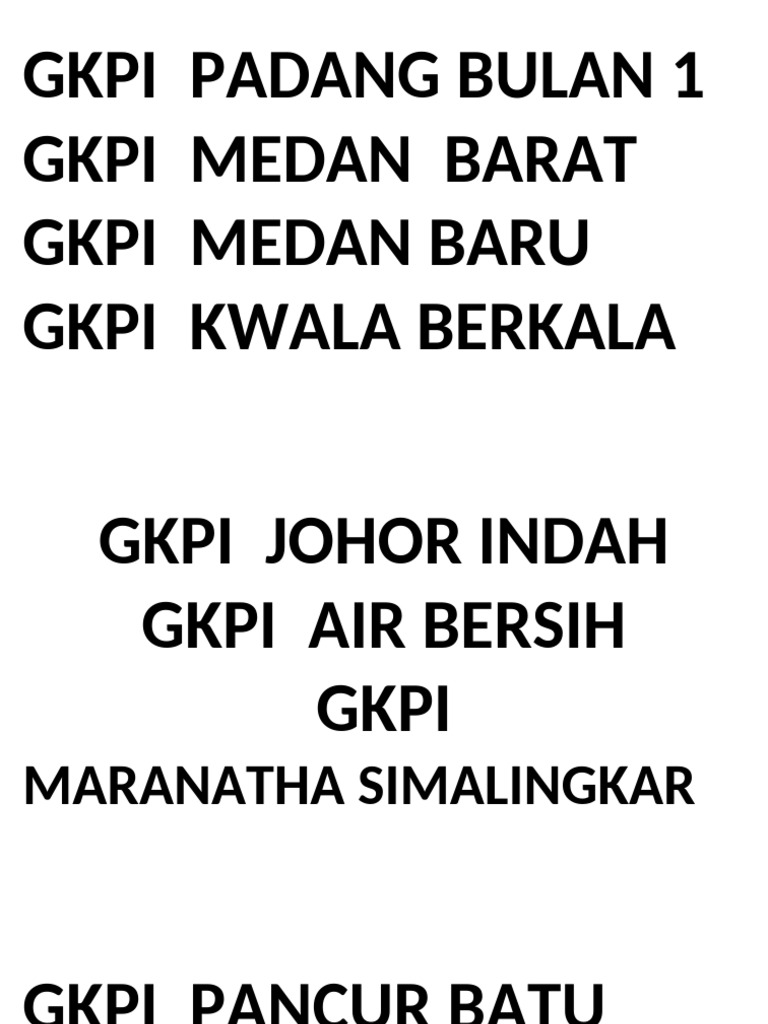 Gkpi Padang Bulan 1 | PDF