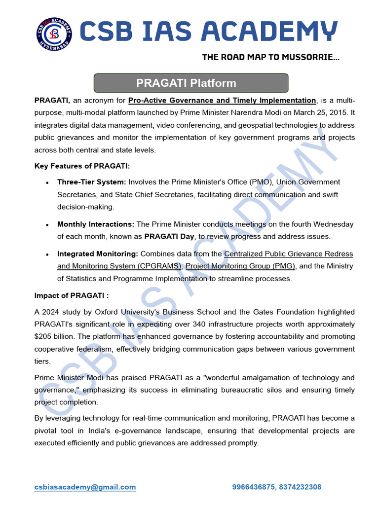 PRAGATI: Governance & Implementation | PDF | Governance | Capacity Building