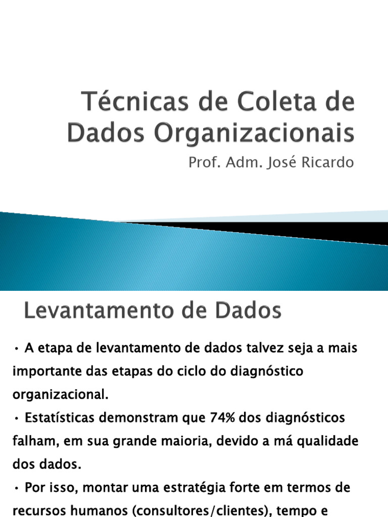 Levantamento de Dados no Diagnóstico Organizacional | PDF | Debate