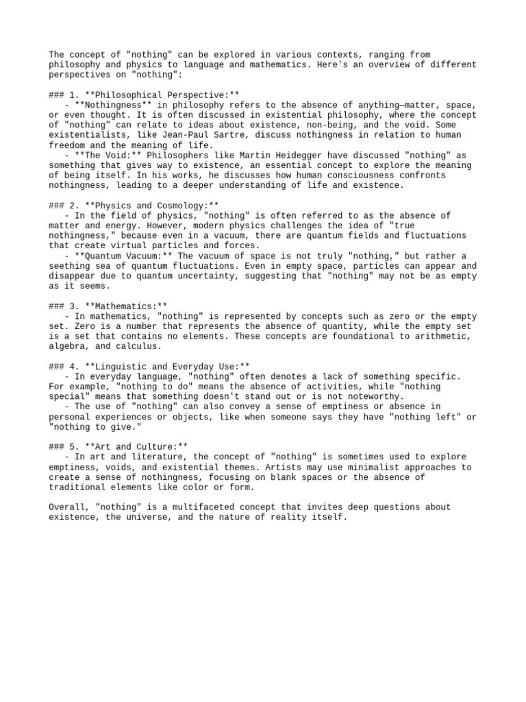 About nothing | PDF | Nothing | Physics