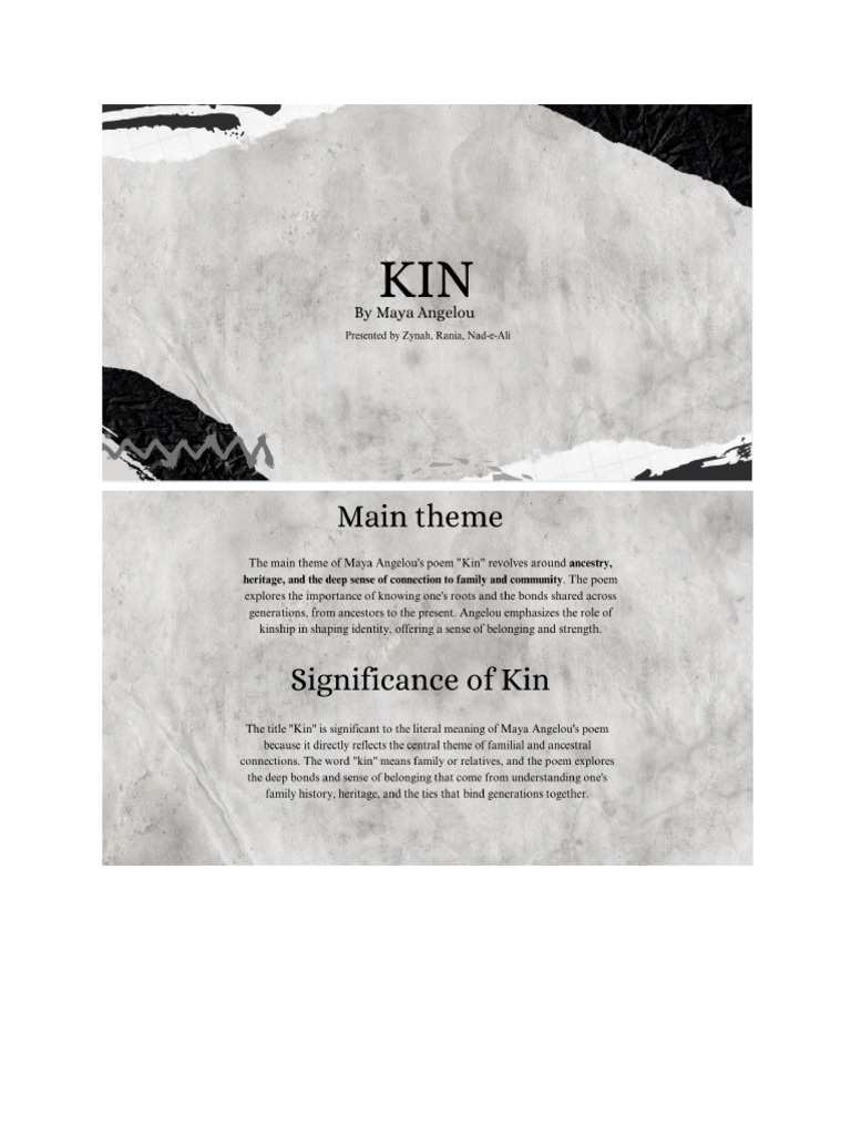 Kin by Maya Angelou | PDF