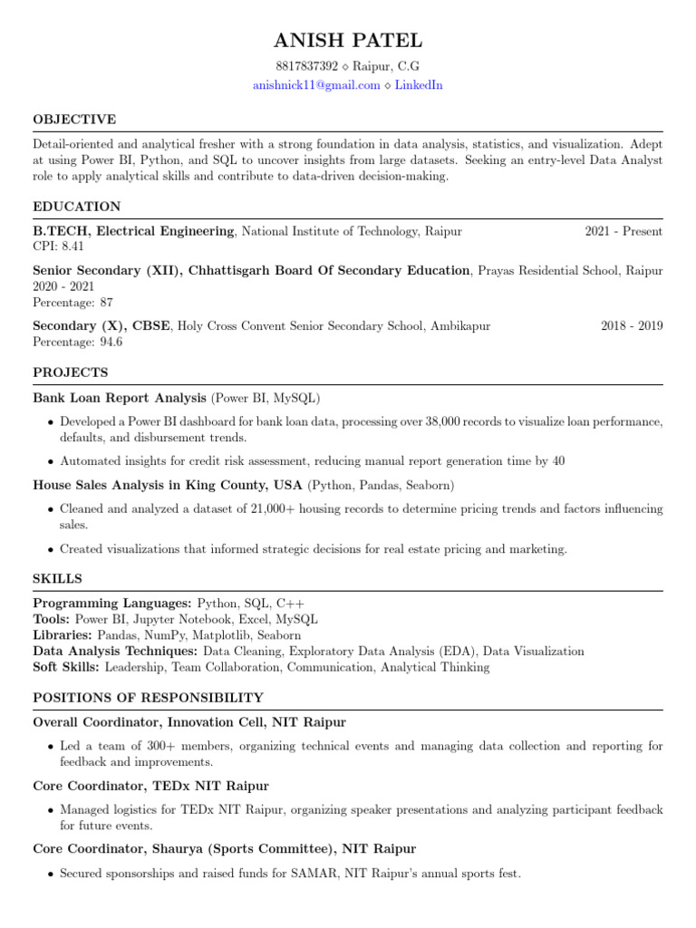 Anish Da Resumeeeeeeeeee | PDF