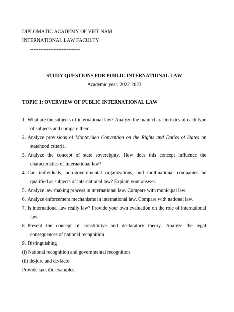 CPQT Câu hỏi vấn đáp Tiếng Anh | PDF | International Law | Territorial Waters