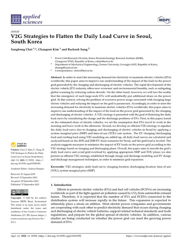 V2G Strategies To Flatten The Daily Load Curve in | PDF | Electric ...