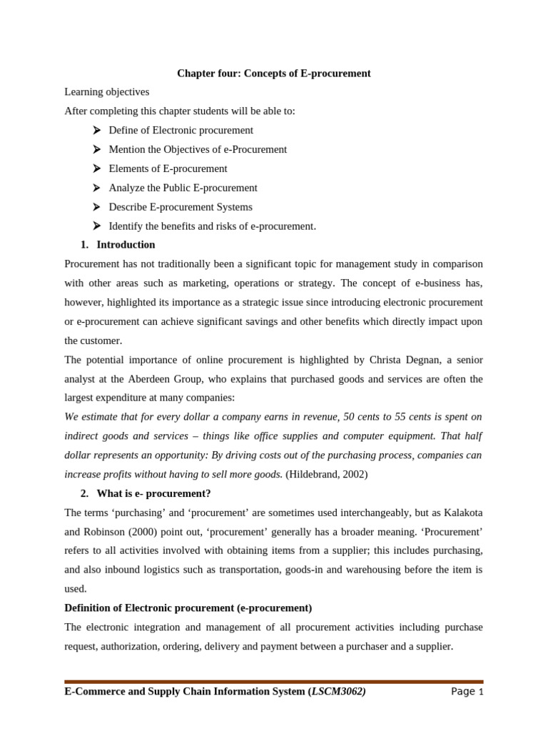 CHAPTER 4 | PDF | Procurement | Supply Chain