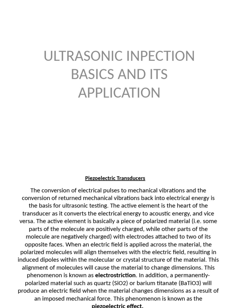 Ultrasonic Testing Pdf Ultrasound Piezoelectricity