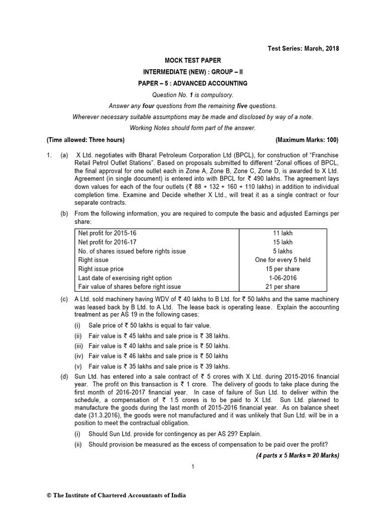 Adv Acc Mtps Final | PDF | Equity (Finance) | Dividend