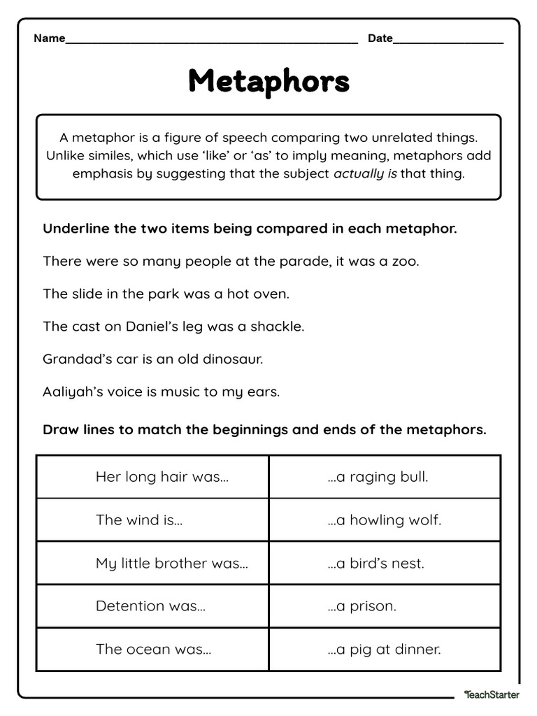 Understanding Metaphors and Similes | PDF | Metaphor | Figures Of Speech