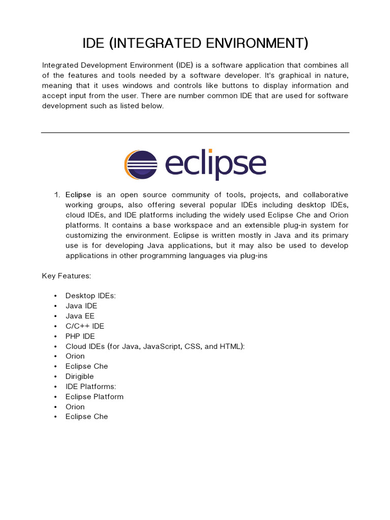 Overview of Popular IDEs | PDF | Integrated Development Environment | Net Beans