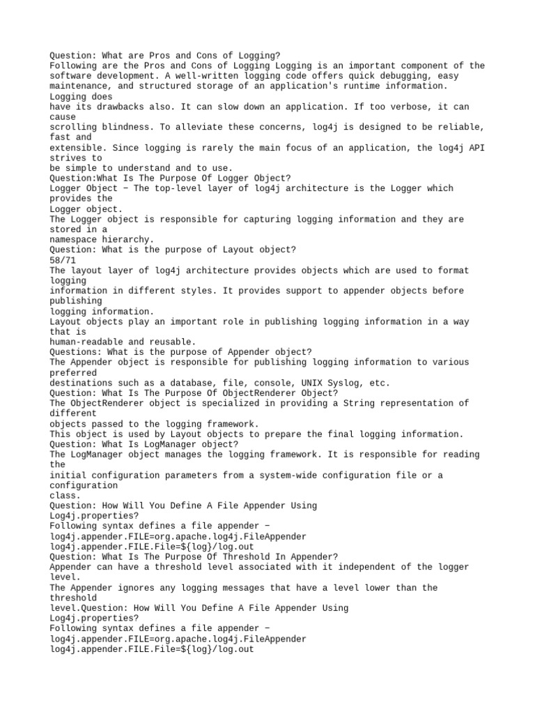 log4j properties | PDF | Computing | Software
