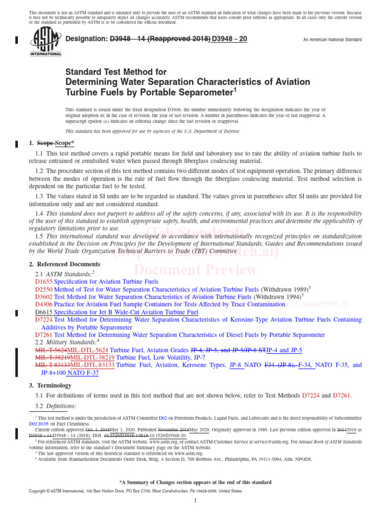 ASTM-D3948-20 | PDF | Jet Fuel