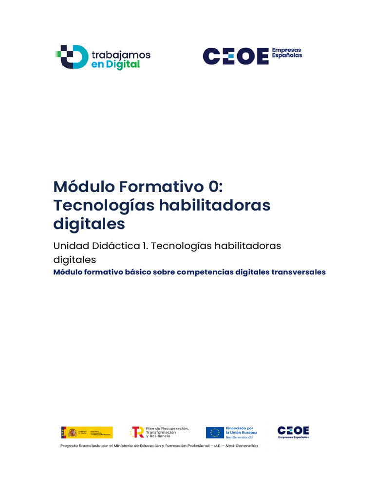 Trabajamos en Digital. Modulo Formativo 0. Unidad Didactica 1 ...