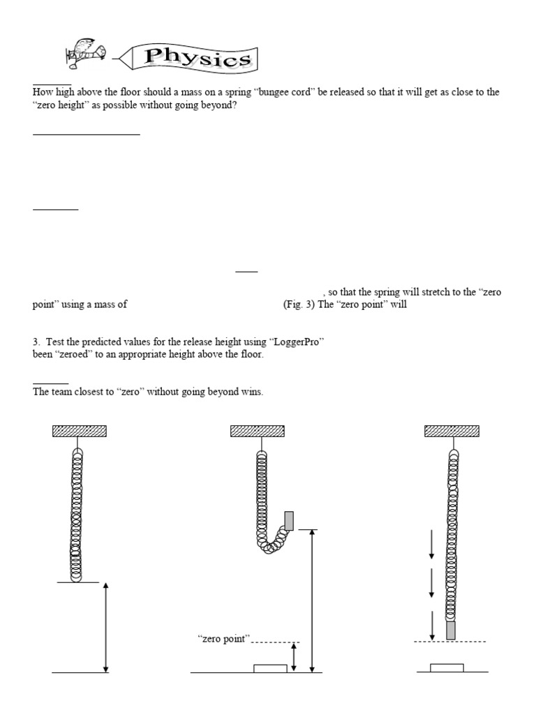 Bungee Jump Physics Calculation Guide | PDF | Potential Energy | Mass